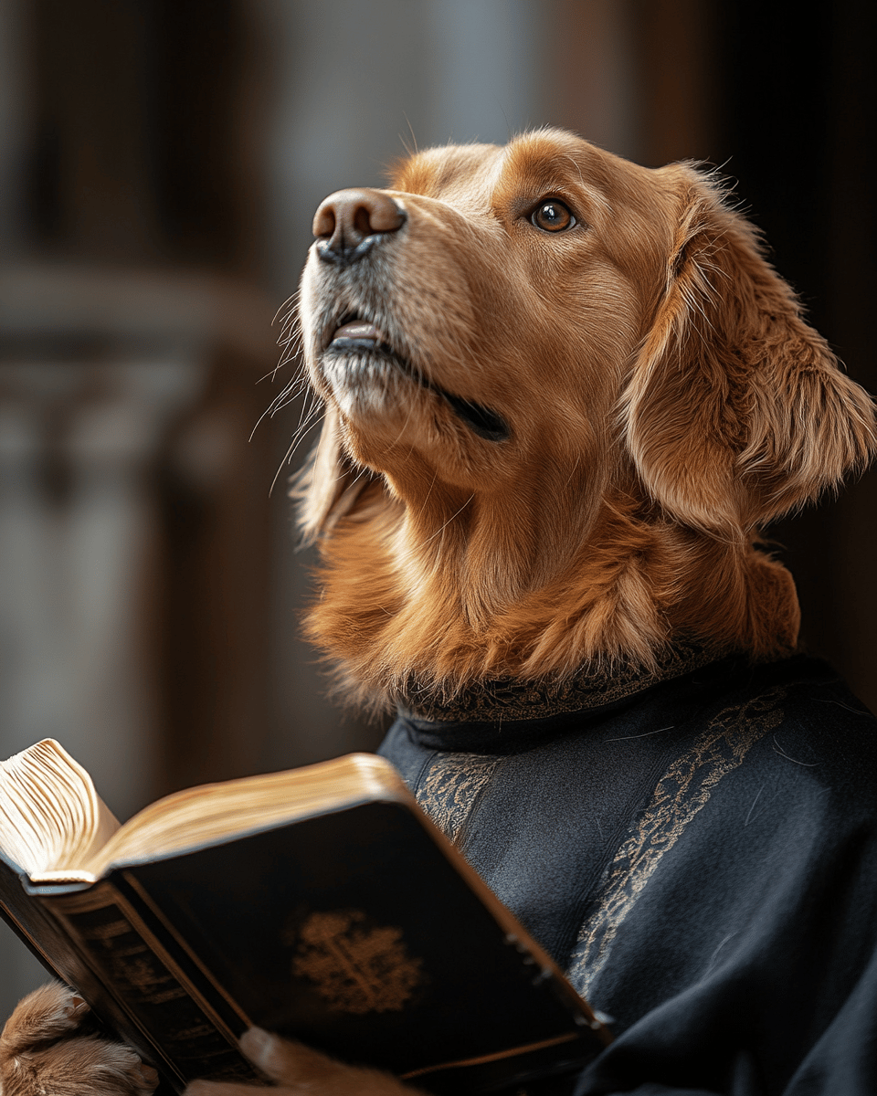 Golden Retriever Gothic Choir Dog Art — Wolden Art - Premium Paint By ...