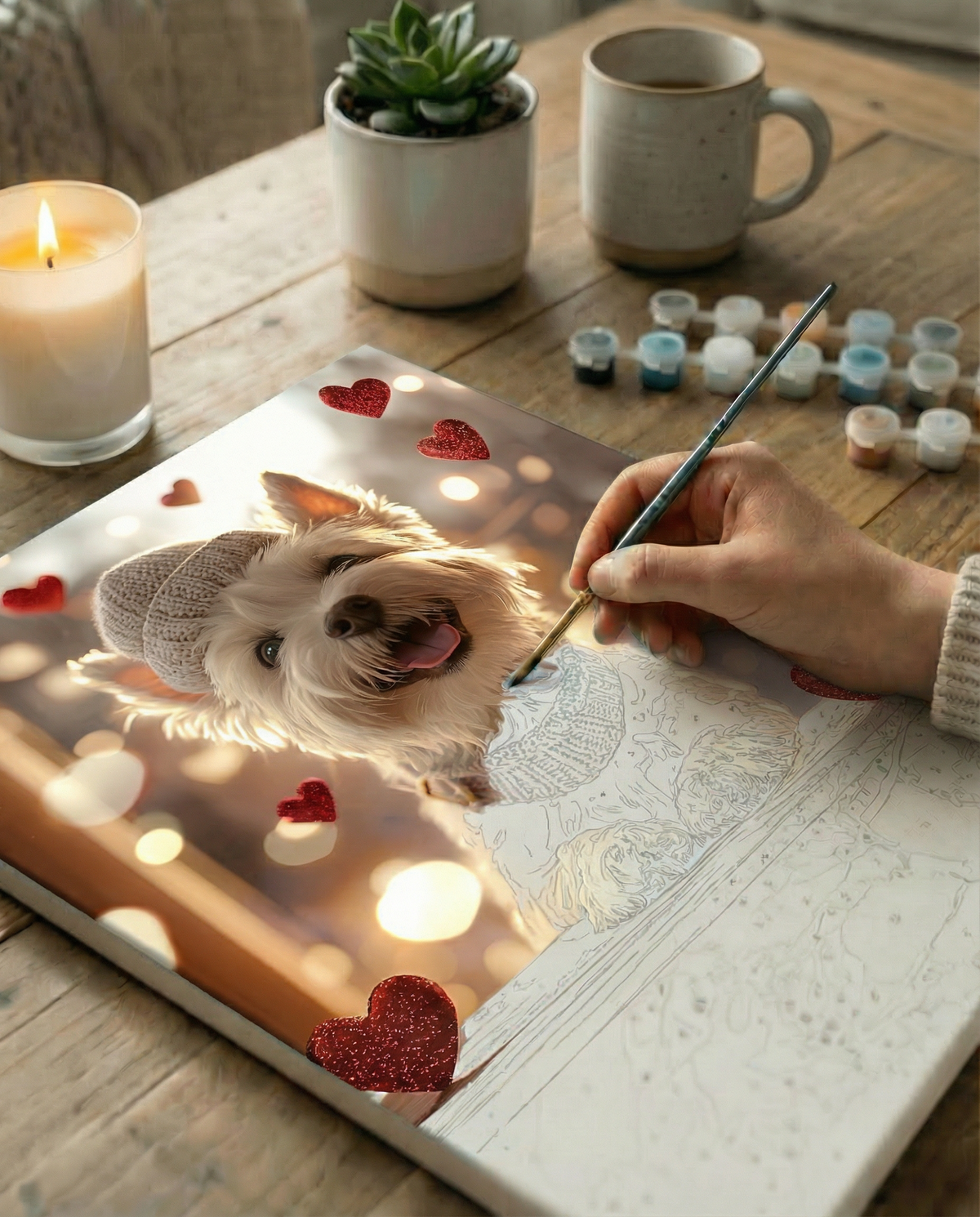 Westie Valentine Glow Dog Art — Wolden Art - Premium Paint By Number Kits